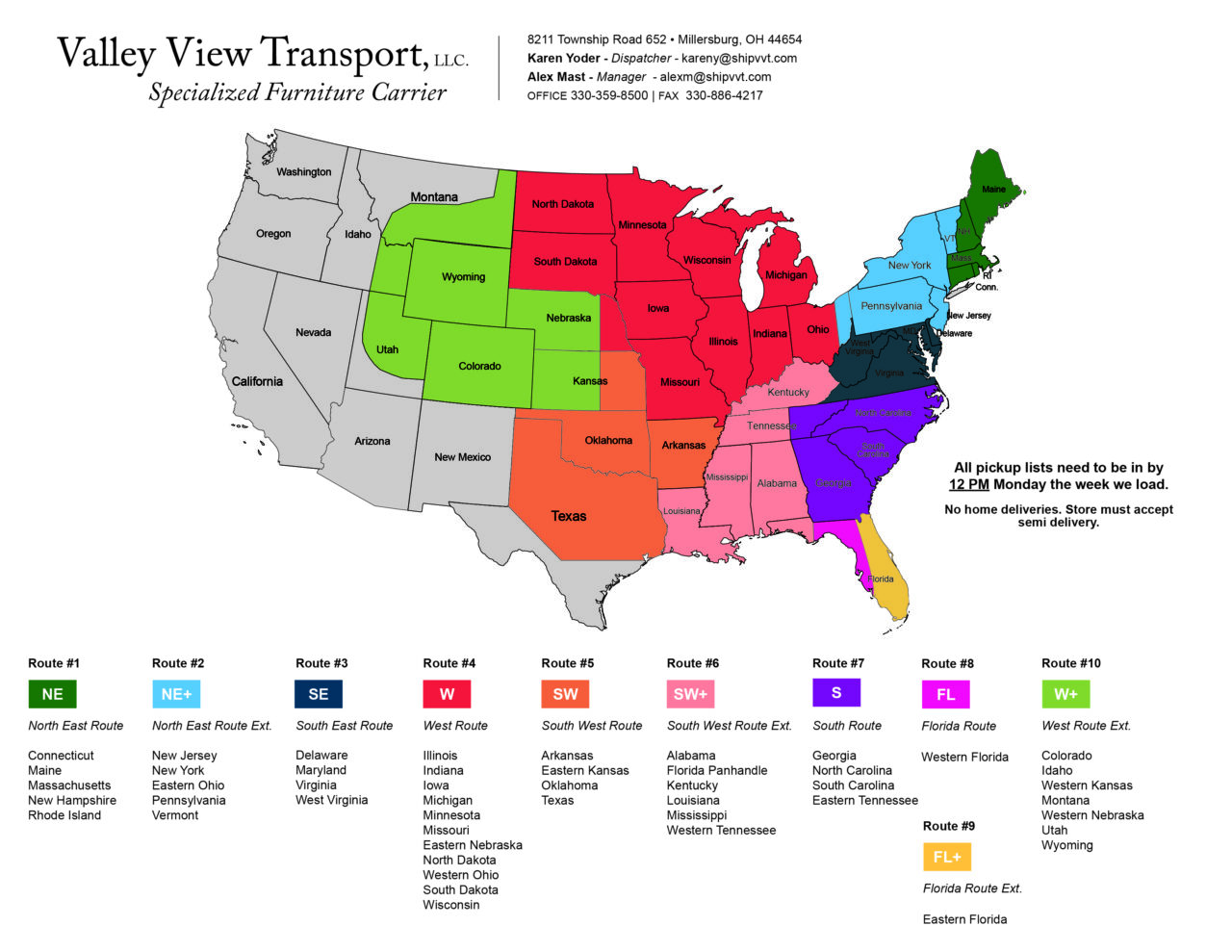 Routes & Schedules - Valley View Transport