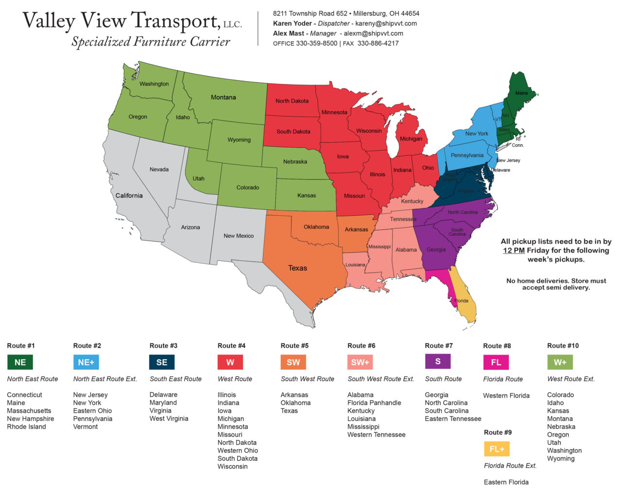 Routes & Schedules - Valley View Transport